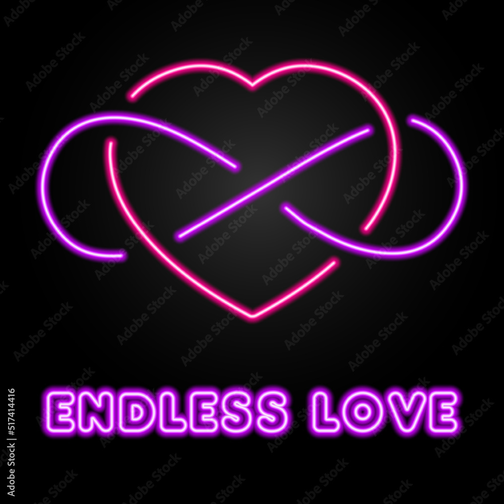 endless love neon sign, modern glowing banner design, colorful modern ...