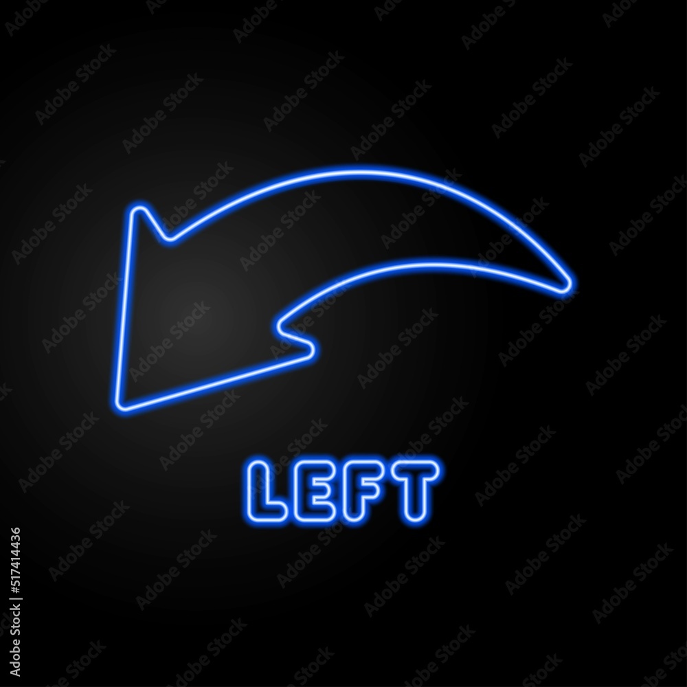 left arrow neon sign, modern glowing banner design, colorful modern ...