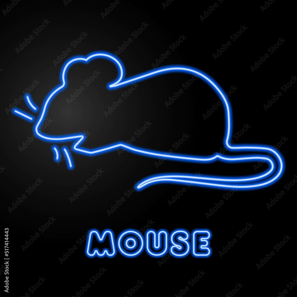 mouse neon sign, modern glowing banner design, colorful modern design ...