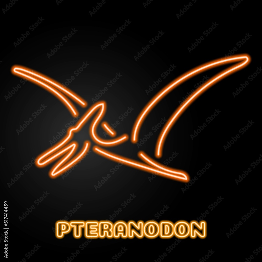 pterodactyl neon sign, modern glowing banner design, colorful modern ...