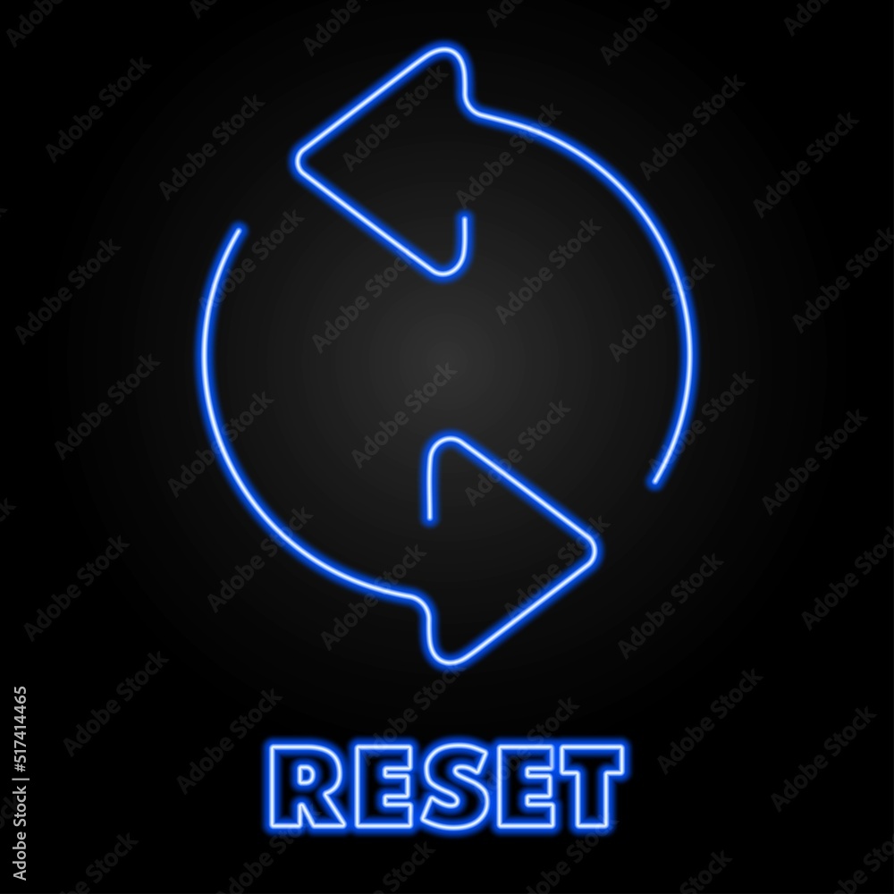 reset neon sign, modern glowing banner design, colorful modern design ...