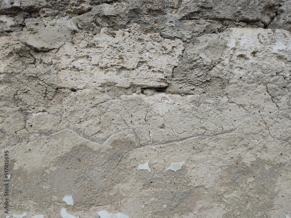 Grunge Cracked Concrete Wall With Peel Grey Stucco Texture. Retro ...