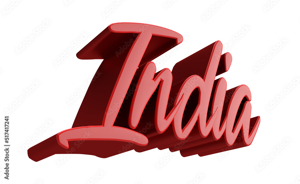 Isolated 3D Letters of Country Name 'India' on White Background, 3D ...