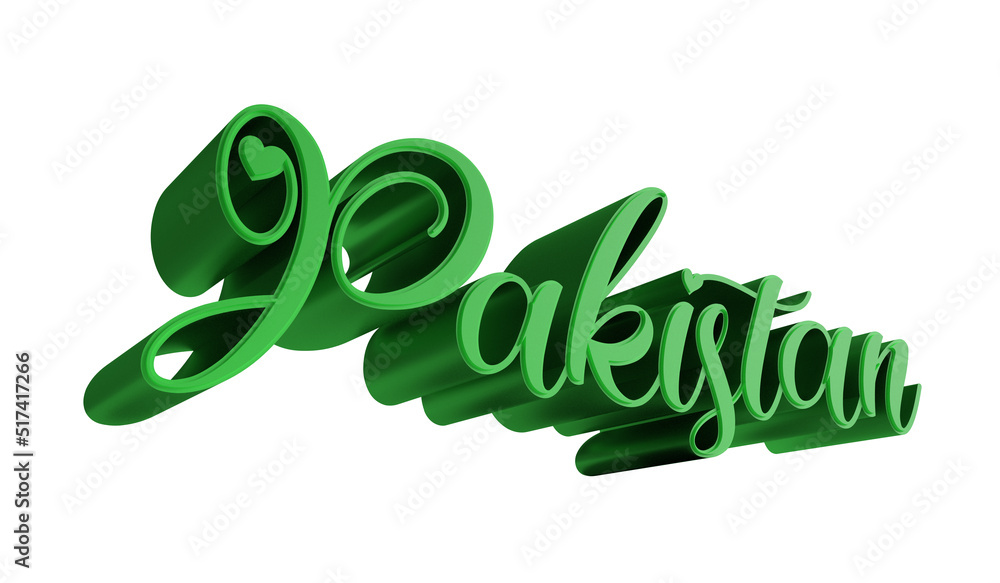 Isolated 3D Letters of Word 'Pakistan' on White Background, 3D ...