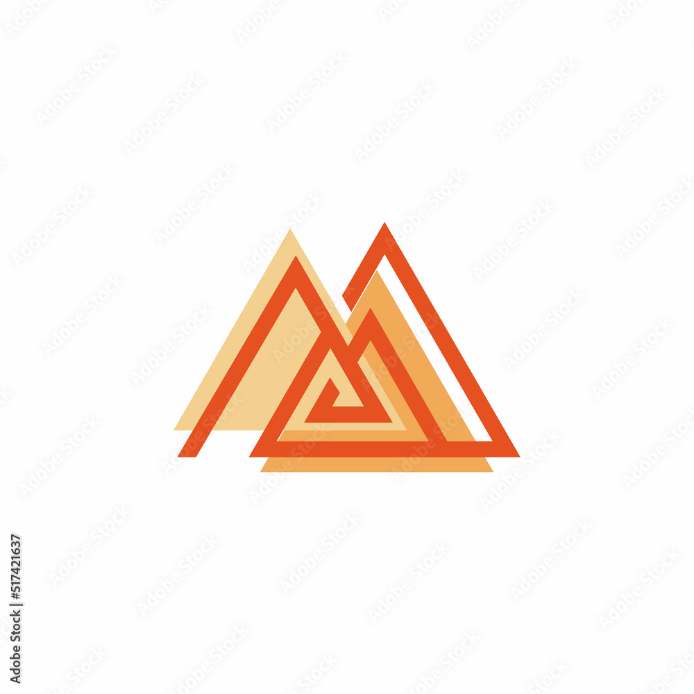triangle infinity line shape logo design Stock Vector | Adobe Stock