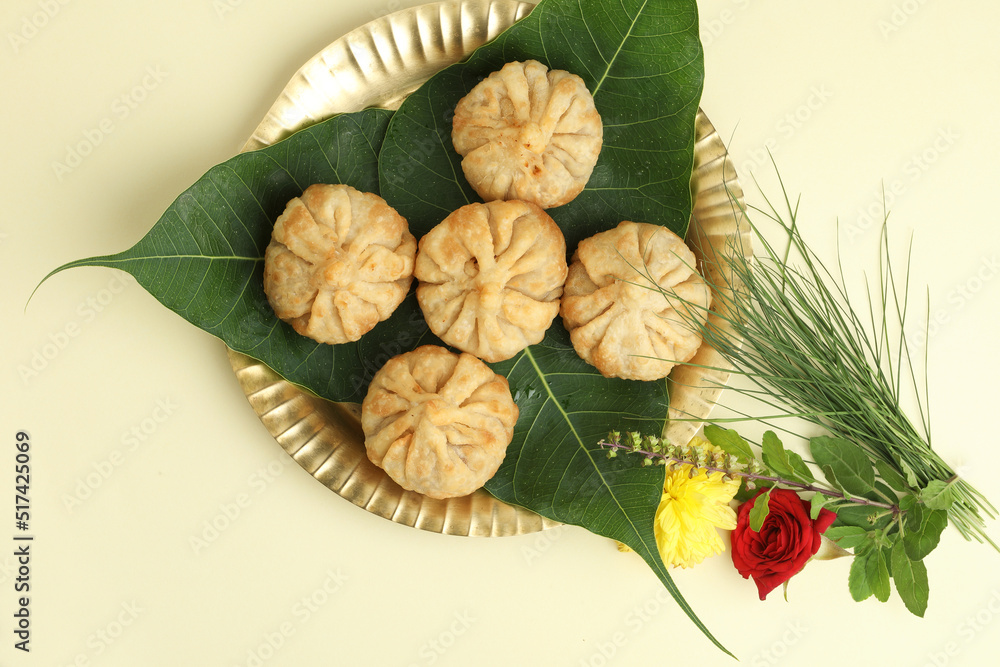 Modak, made from flour and coconut jaggery filling. Modak is a ...