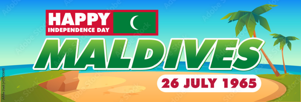 Maldives Independence Day 26 July 1965 Stock Vector | Adobe Stock