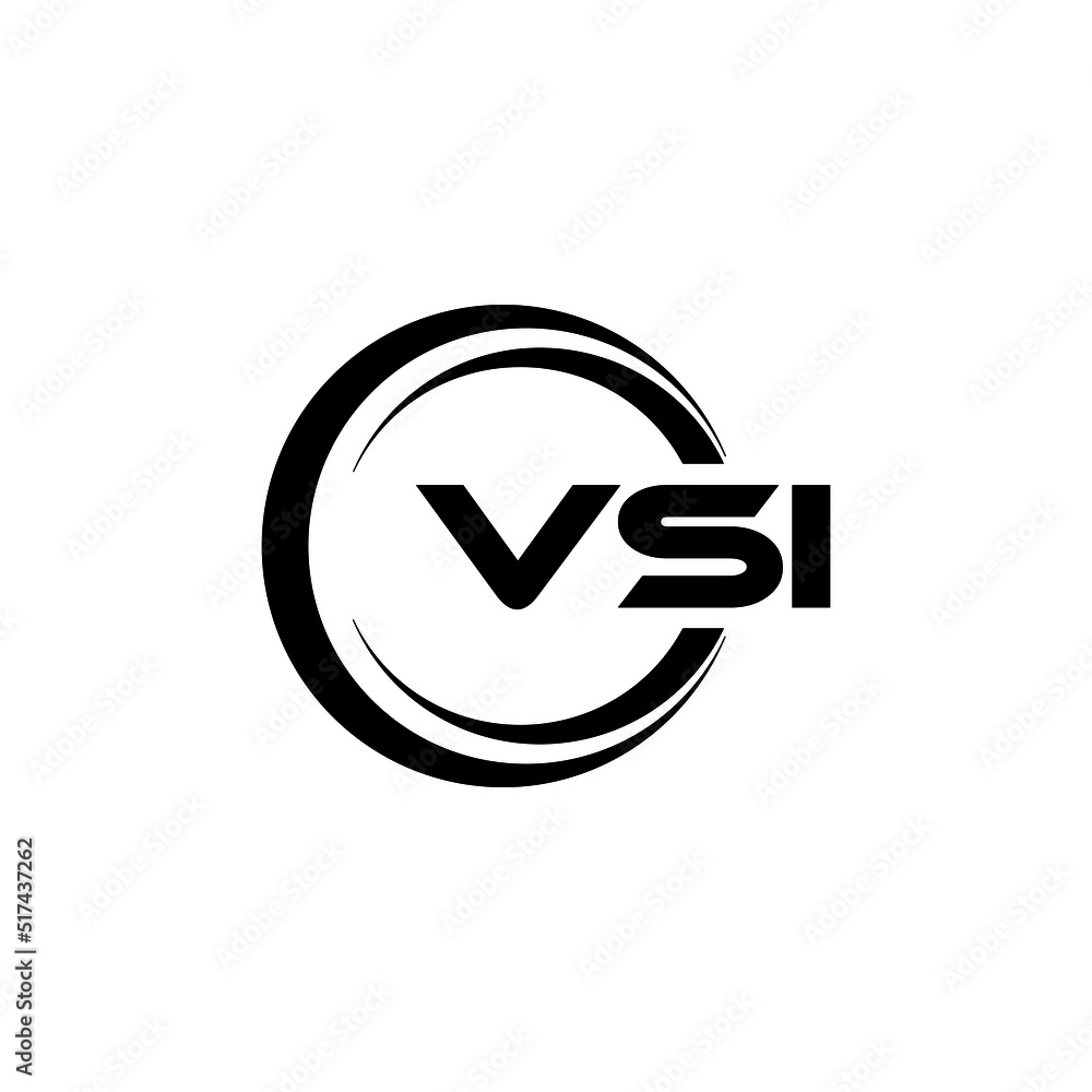 VSI letter logo design with white background in illustrator, cube logo ...