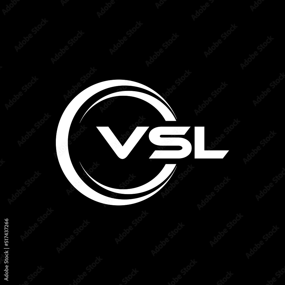 VSL letter logo design with black background in illustrator, cube logo ...
