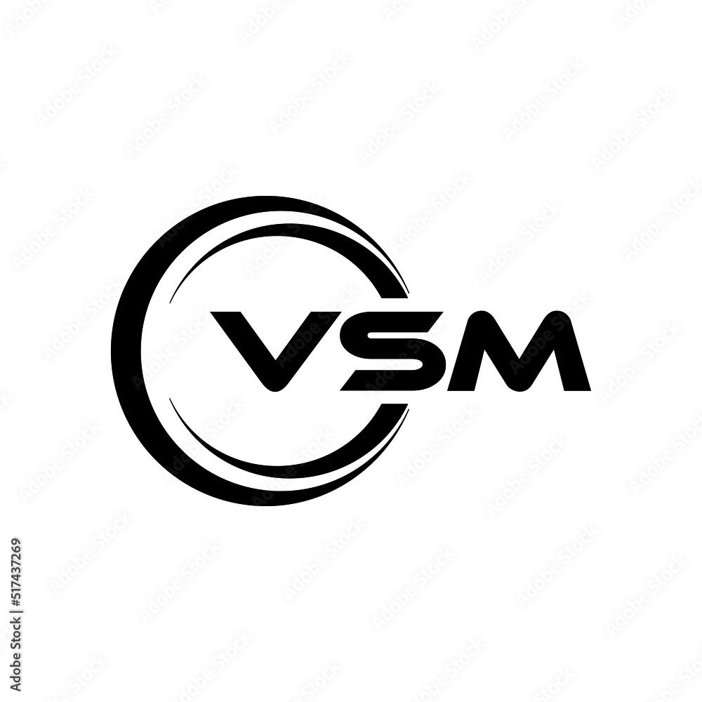 Vettoriale Stock VSM letter logo design with white background in ...