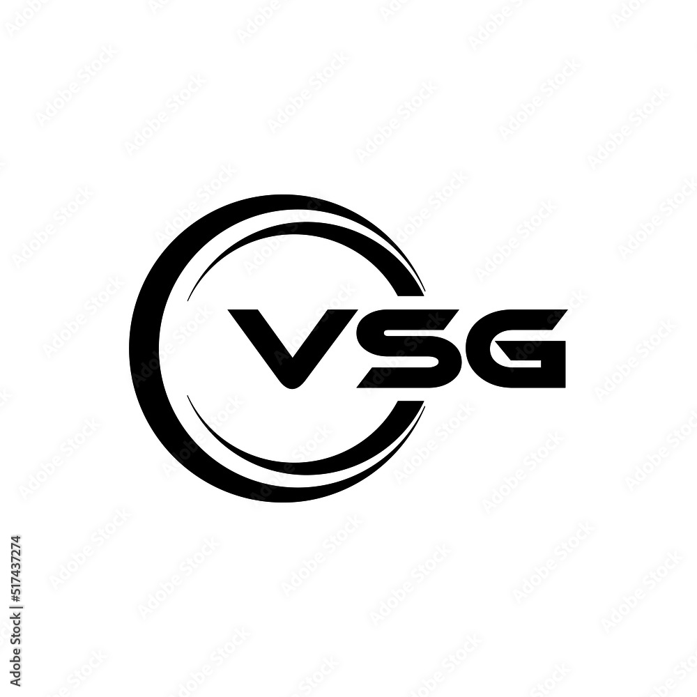 VSG letter logo design with white background in illustrator, cube logo ...