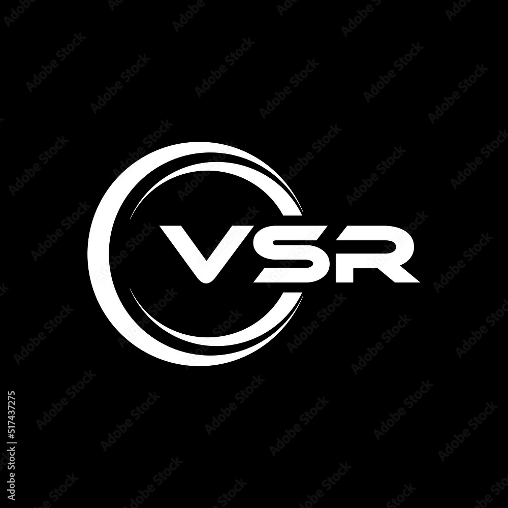 Vecteur Stock VSR letter logo design with black background in ...