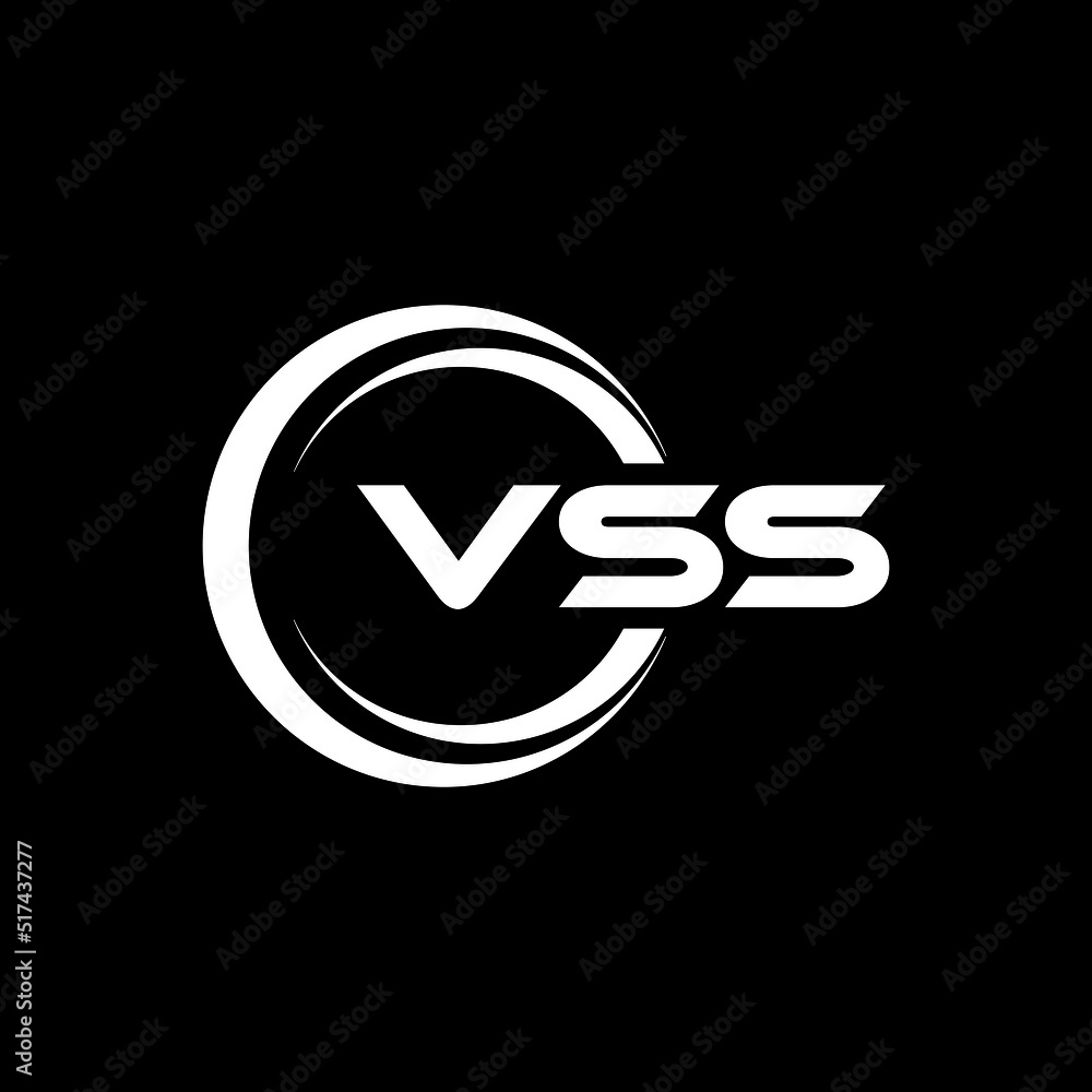 Vecteur Stock VSS letter logo design with black background in ...