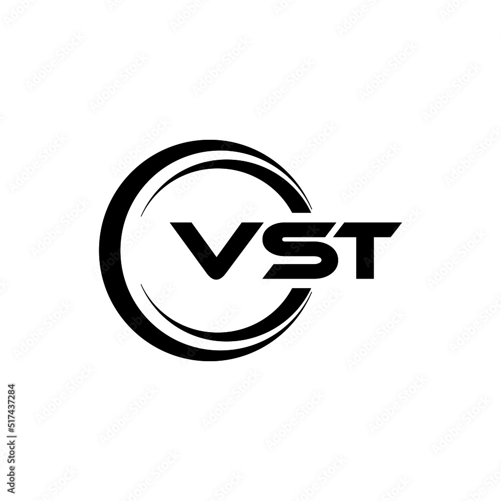 Vecteur Stock VST letter logo design with white background in ...