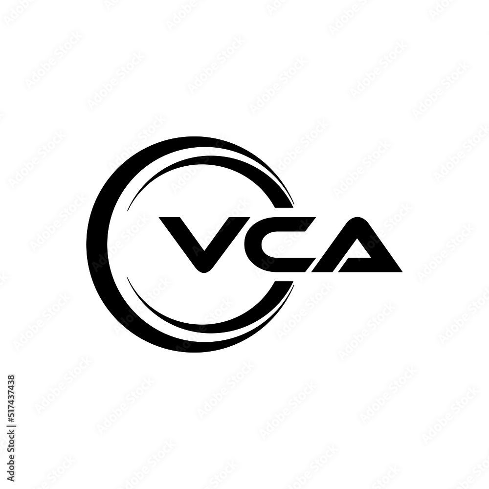 VCA letter logo design with white background in illustrator, cube logo ...