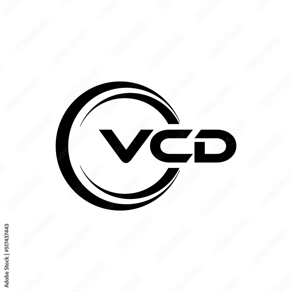 VCD letter logo design with white background in illustrator, cube logo ...