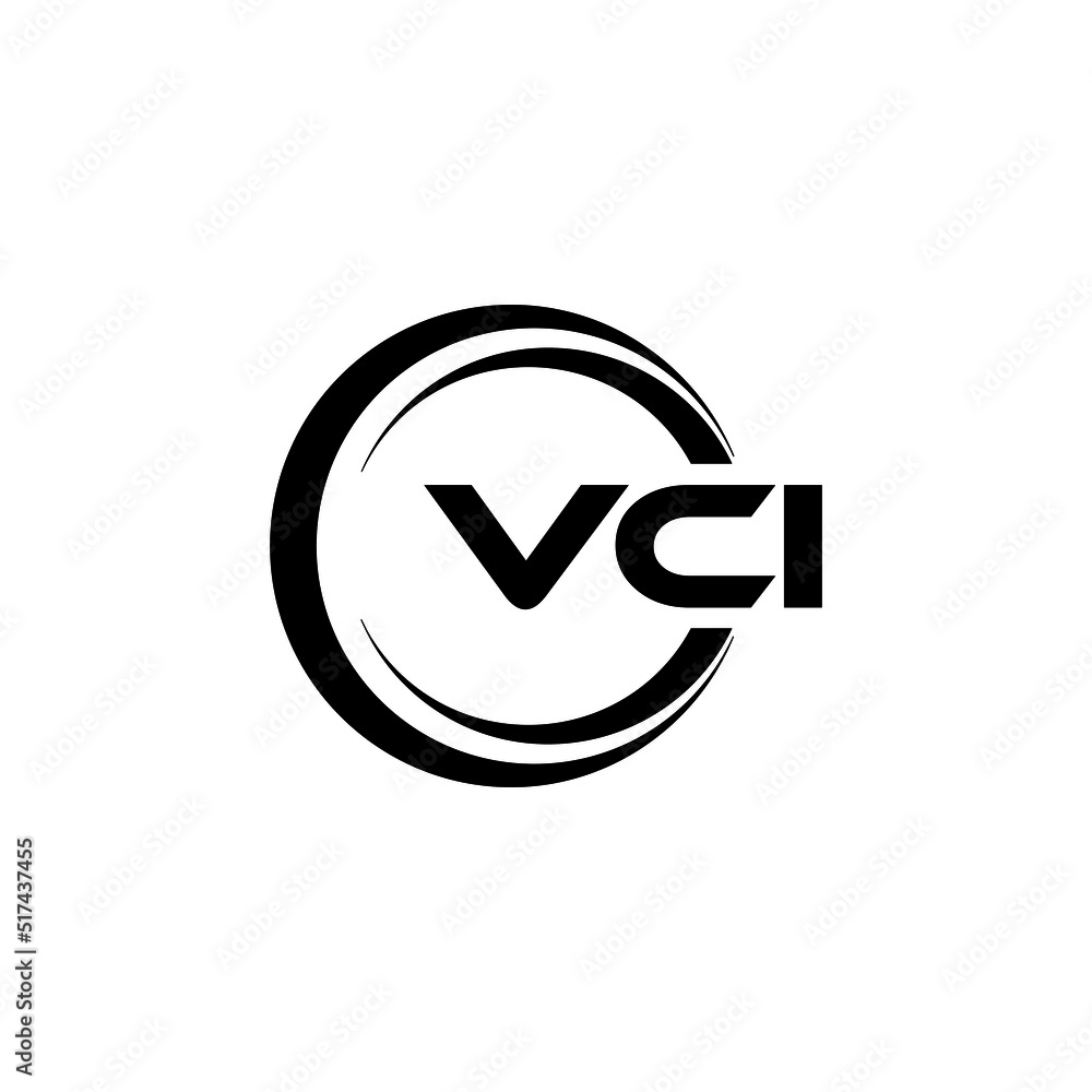 VCI letter logo design with white background in illustrator, cube logo ...