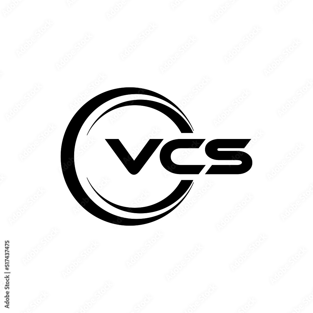 Vettoriale Stock VCS letter logo design with white background in ...