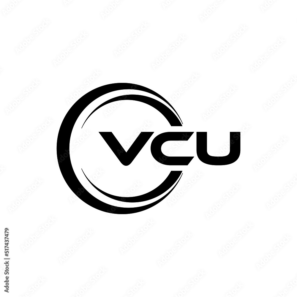 VCU letter logo design with white background in illustrator, cube logo ...