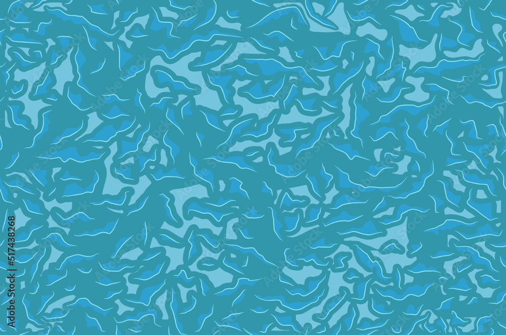 Water blue turquoise color seamless background in top view. Cartoon ...