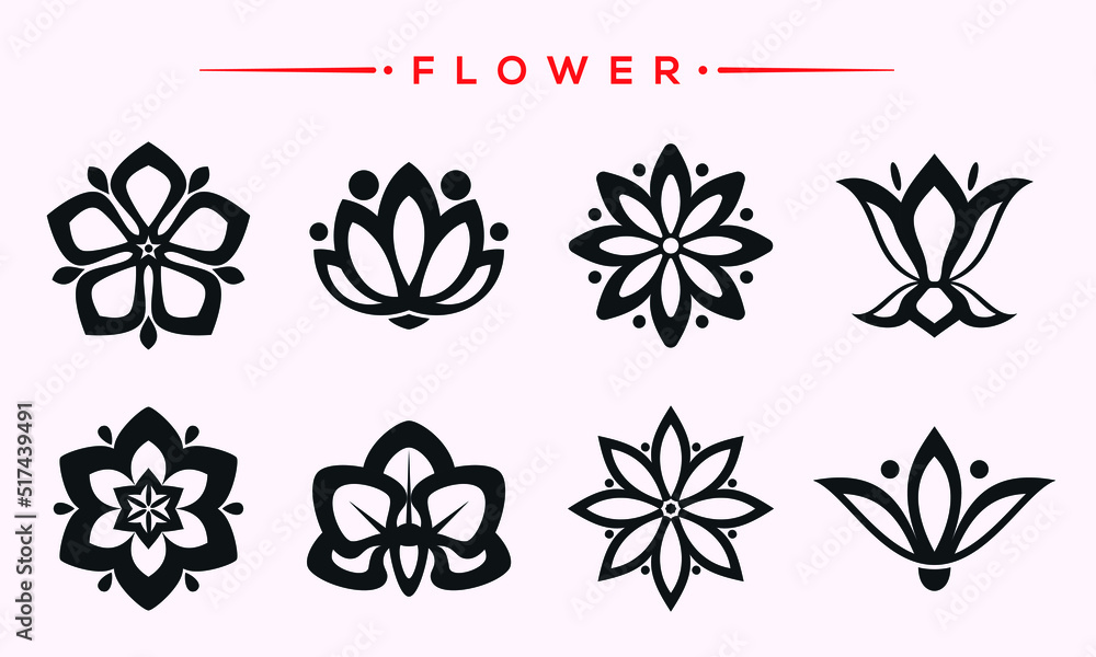 flower vector symbol design Stock Vector | Adobe Stock