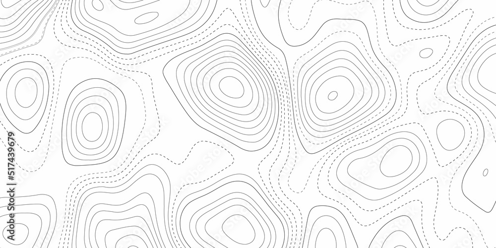 Map of heights seamless pattern. Contour topographic maps wavy lines ...