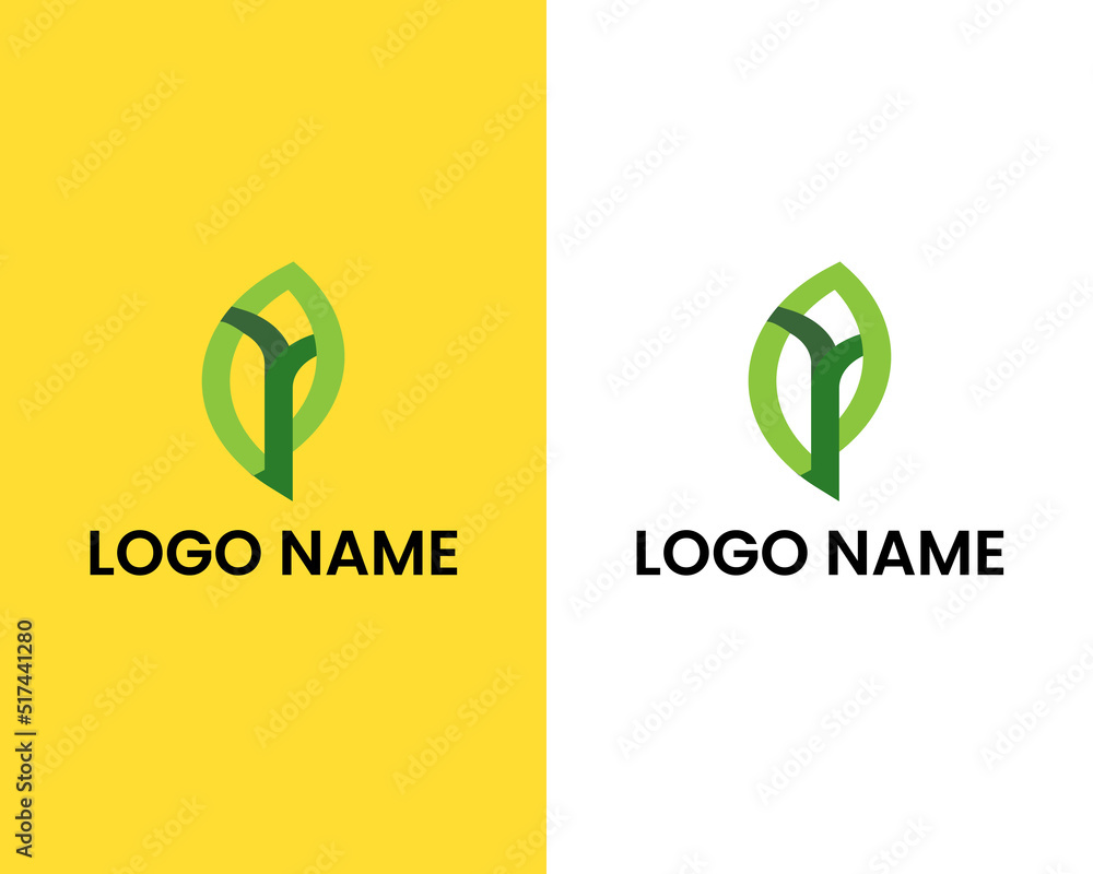 letter r with leaf logo design template Stock Vector | Adobe Stock