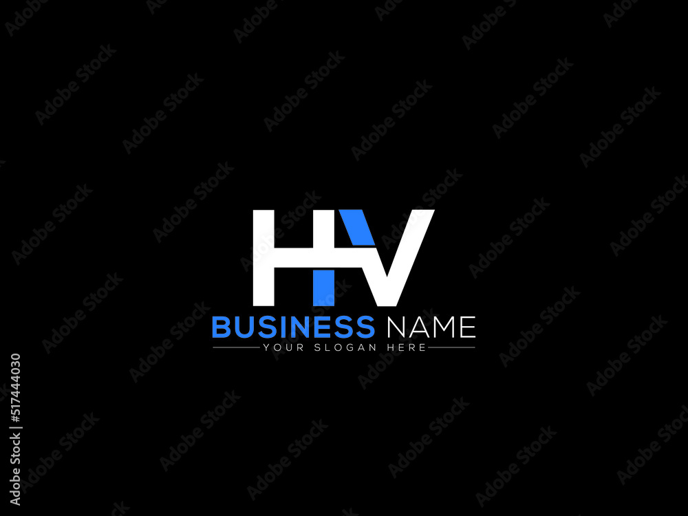 Abstract HV Logo Icon, Creative Hv vh Logo Letter Vector Image With ...