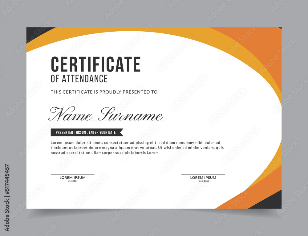 Modern Certificate Template Vector Design Layout for Print, Elegant ...