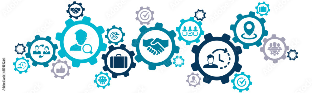 temporary recruitment icon concept: temp work, freelancing, part-time ...