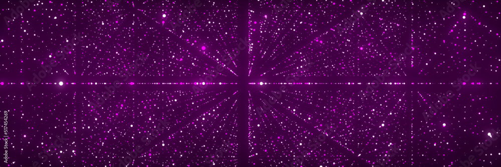 Abstract Futuristic Infinite Flow Of Scientific Data Network Structure Of An Array Of Points