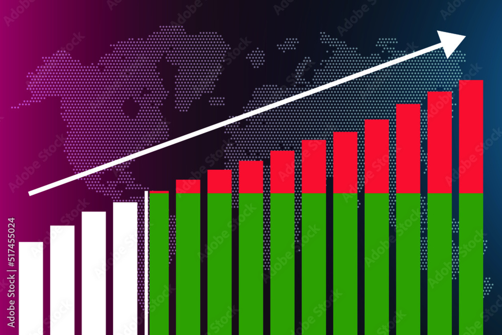 Madagascar bar chart graph, increasing values, country statistics ...