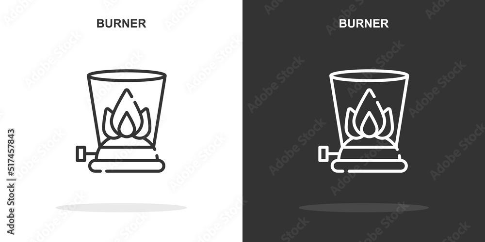 burner line icon. Simple outline style.burner linear sign. Vector ...