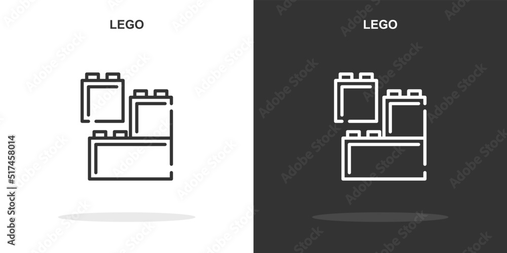 lego line icon. Simple outline style.lego linear sign. Vector ...
