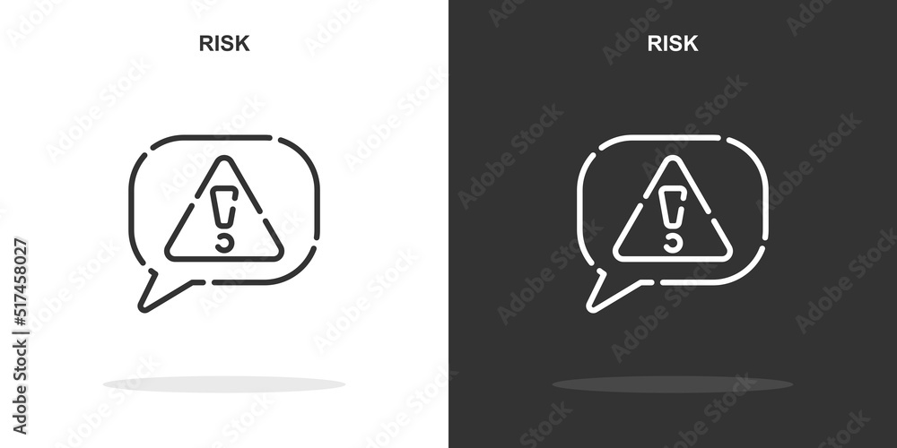risk line icon. Simple outline style.risk linear sign. Vector ...