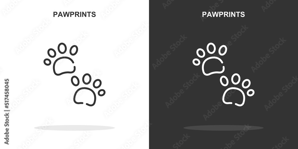 pawprints line icon. Simple outline style.pawprints linear sign. Vector illustration isolated on ...