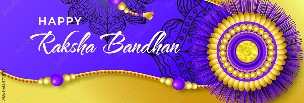 happy raksha bandhan horizontal banner vector realistic design Stock ...