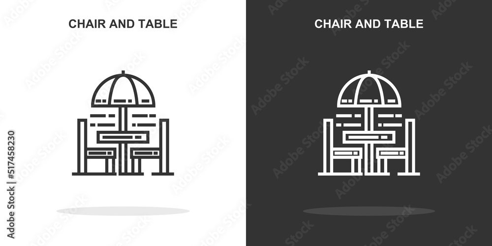 chair and table line icon. Simple outline style.chair and table linear ...