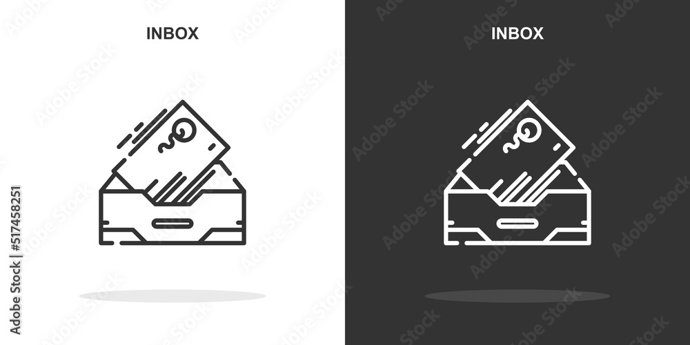 inbox line icon. Simple outline style.inbox linear sign. Vector illustration isolated on white ...