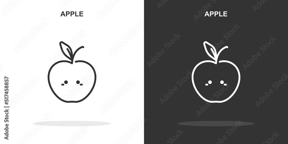 apple line icon. Simple outline style.apple linear sign. Vector ...