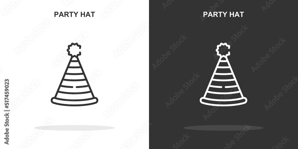 party hat line icon. Simple outline style.party hat linear sign. Vector ...