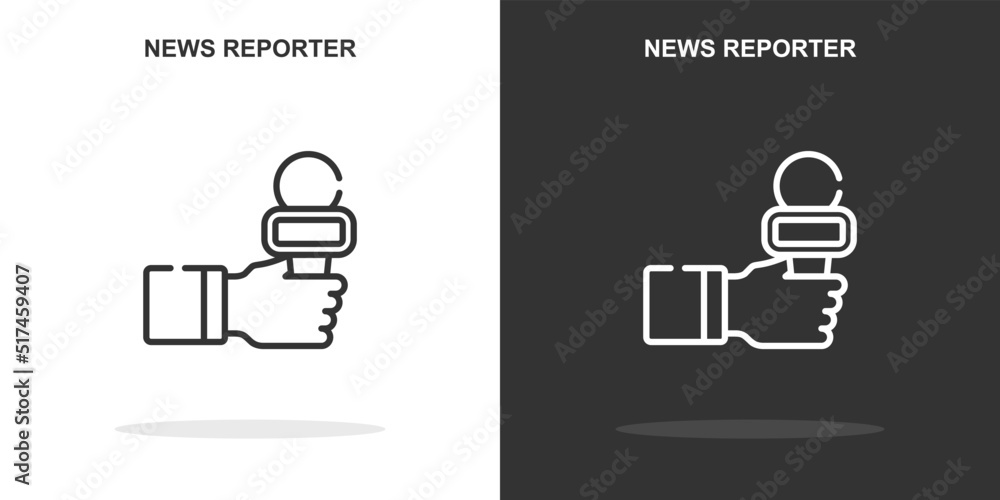 news reporter line icon. Simple outline style.news reporter linear sign ...
