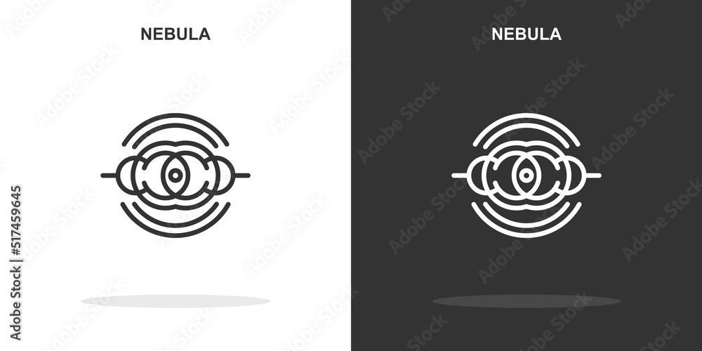 nebula line icon. Simple outline style.nebula linear sign. Vector ...