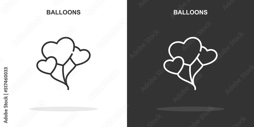 balloons line icon. Simple outline style.balloons linear sign. Vector ...