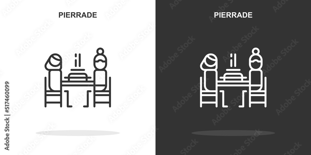 pierrade line icon. Simple outline style.pierrade linear sign. Vector ...