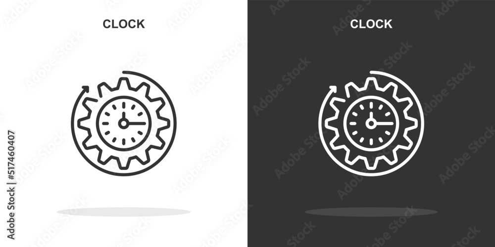 clock line icon. Simple outline style.clock linear sign. Vector ...