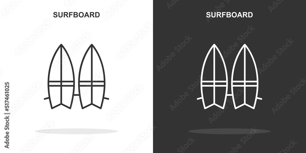 surfboard line icon. Simple outline style.surfboard linear sign. Vector ...