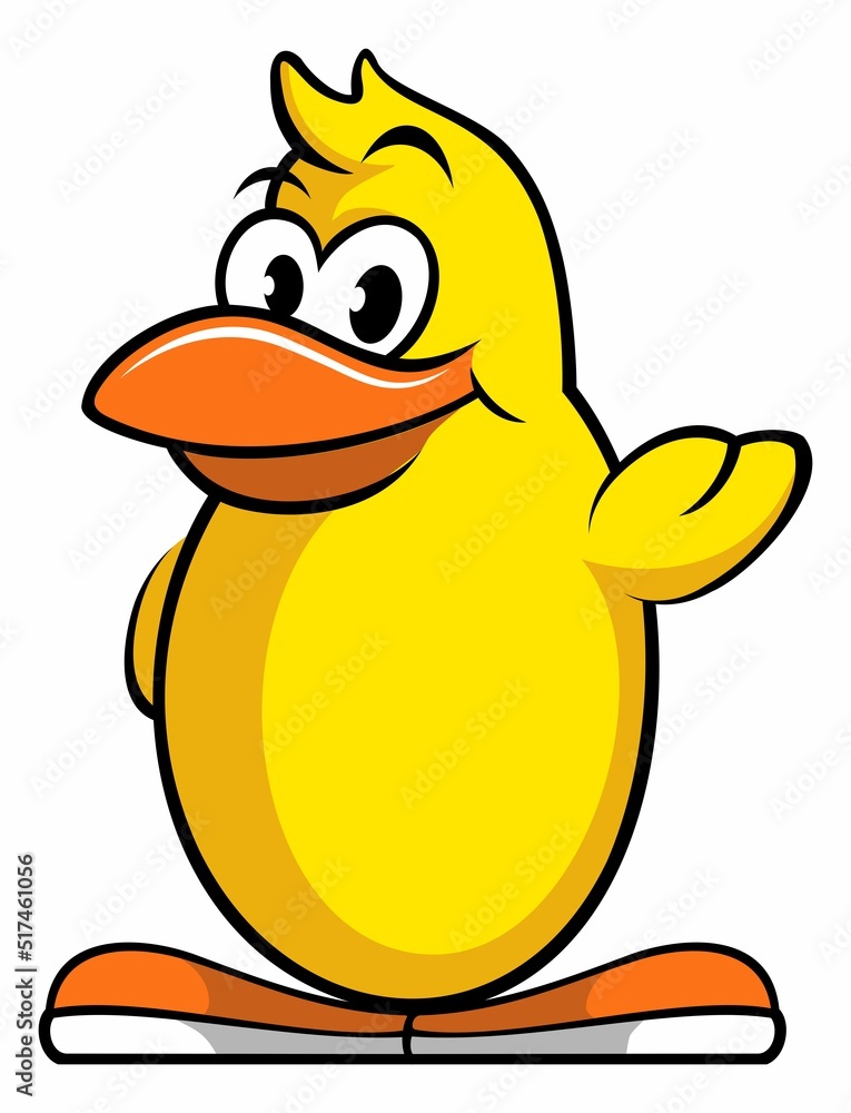 Cartoon style funny duck character, funny animal logo, mascot design ...