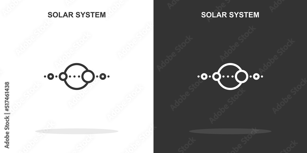 solar system line icon. Simple outline style.solar system linear sign ...