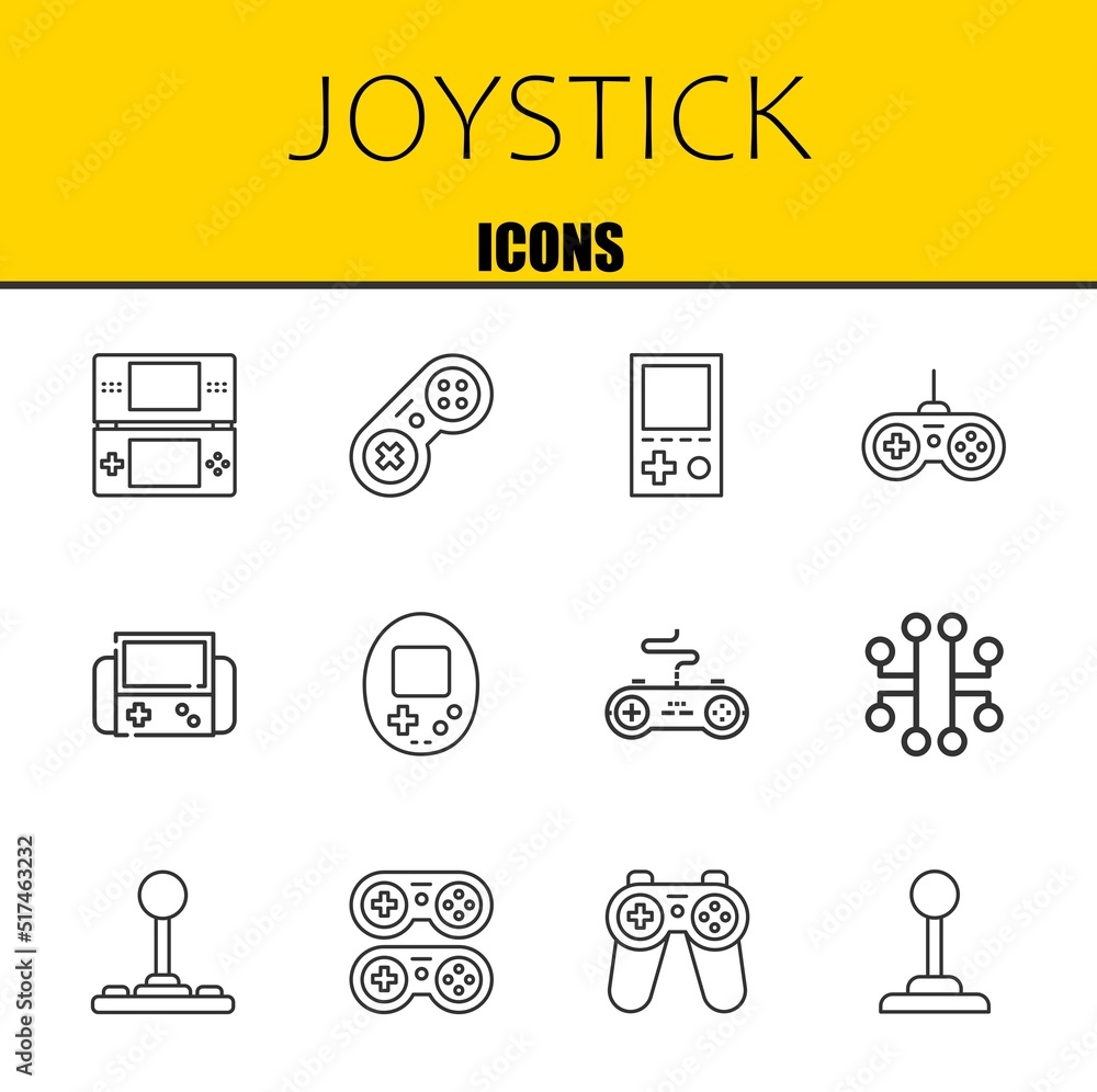 joystick vector line icons set. console, gamepad and console Icons ...